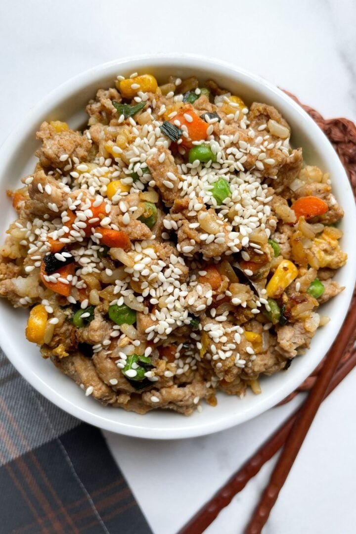 Ground Turkey Fried Rice (with Brown Rice) - hellofrozenbananas.com