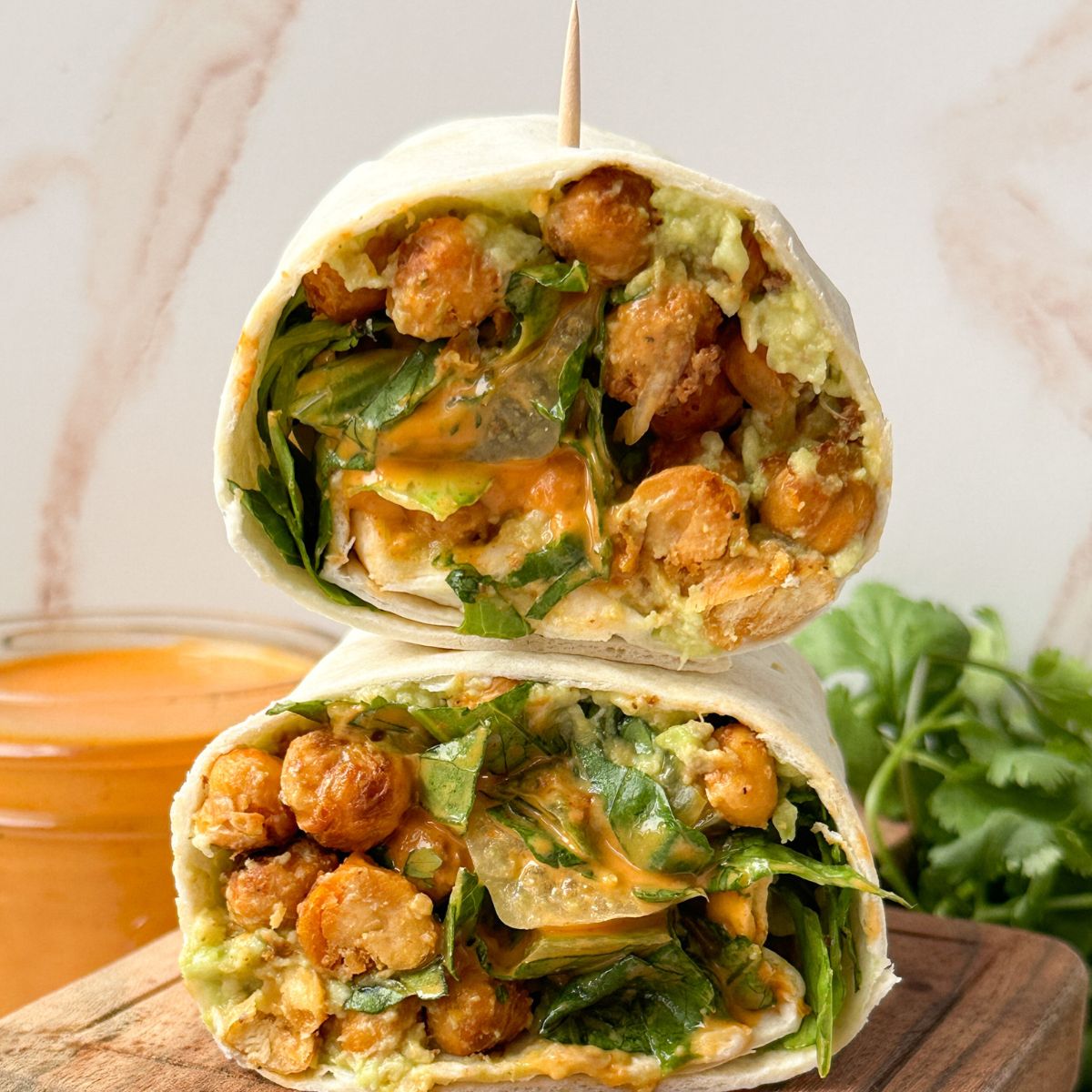 Buffalo Chickpea Wrap - hellofrozenbananas.com
